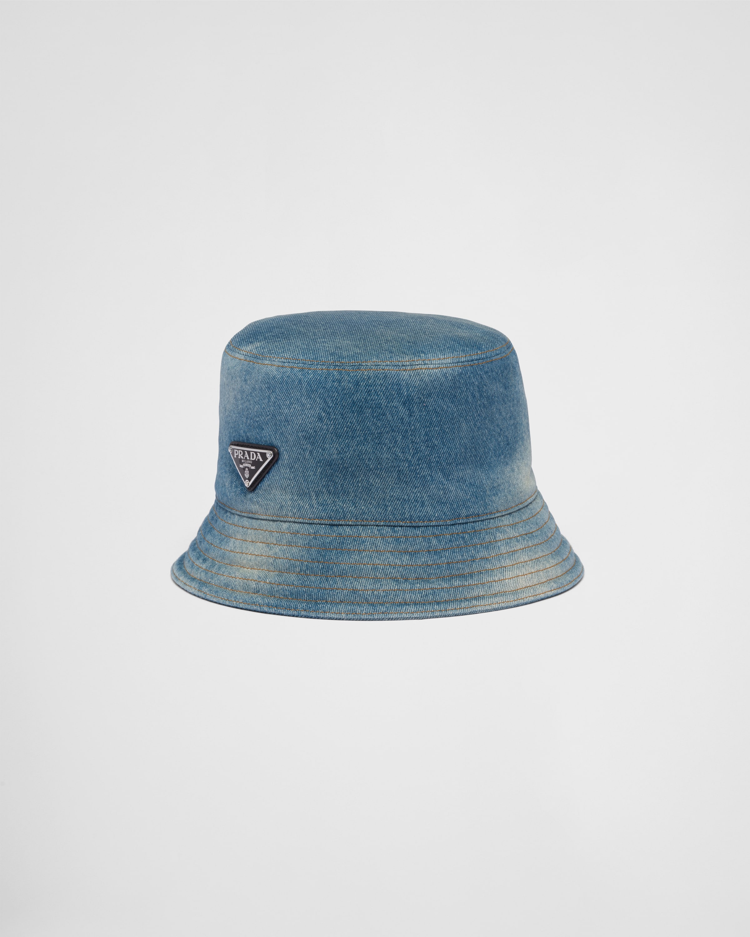 PRADA DENIM BUCKET HAT LIGHT BLUE\